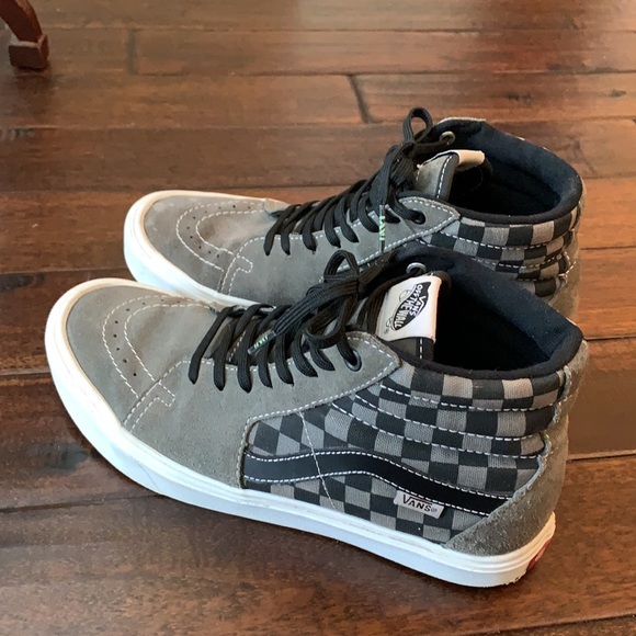 Vans | Shoes | Vans Lxvi Gray Black Checkered Ultracush Hi Tops | Poshmark